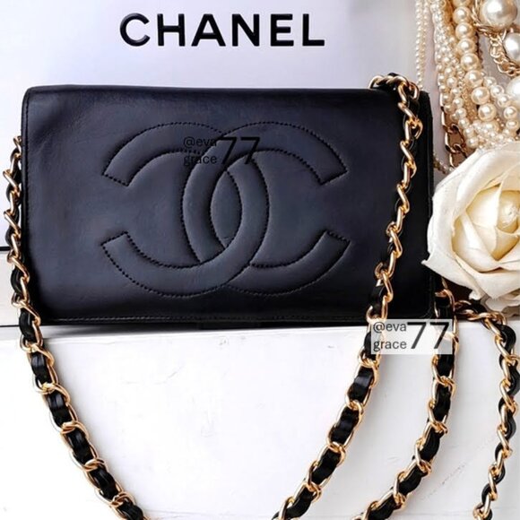 CHANEL | Bags | Authentic Pretty Chanel Cc Logo Flap Wallet Purchased ...